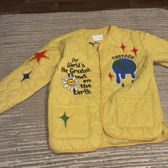 Jackets & Coats | Yellow Kids Jacket With Earth And Star Patches | Poshmark
